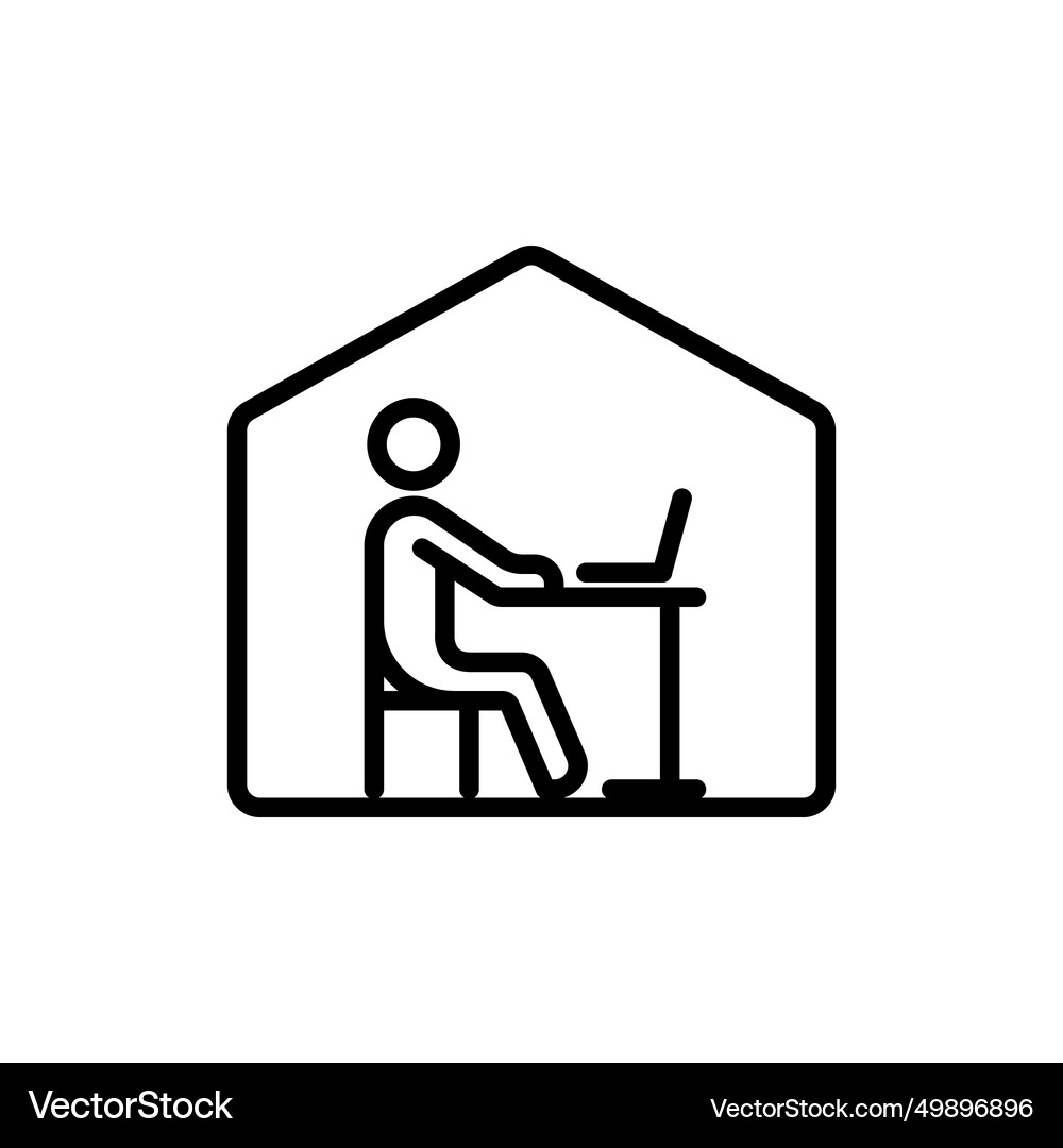 Work at home outline icon Royalty Free Vector Image