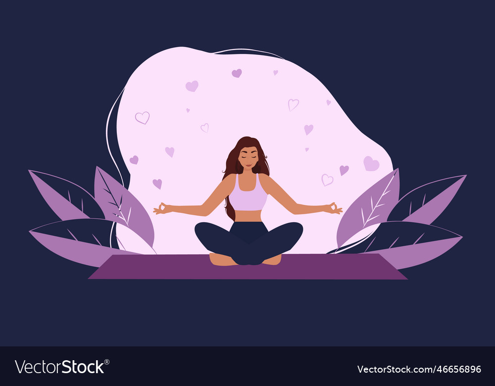 Young woman doing yoga pose fitness and sport Vector Image