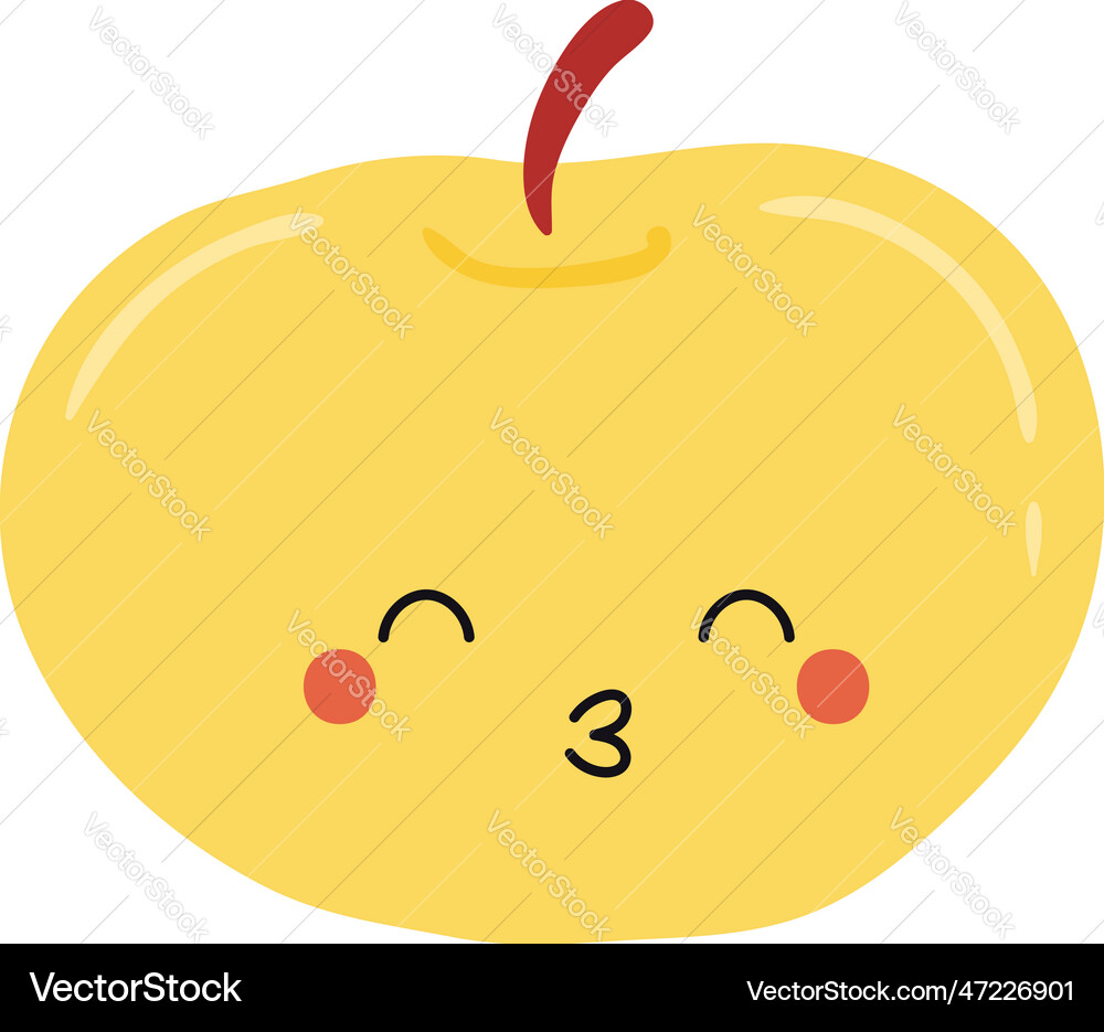 Apple with kawaii face cute Royalty Free Vector Image