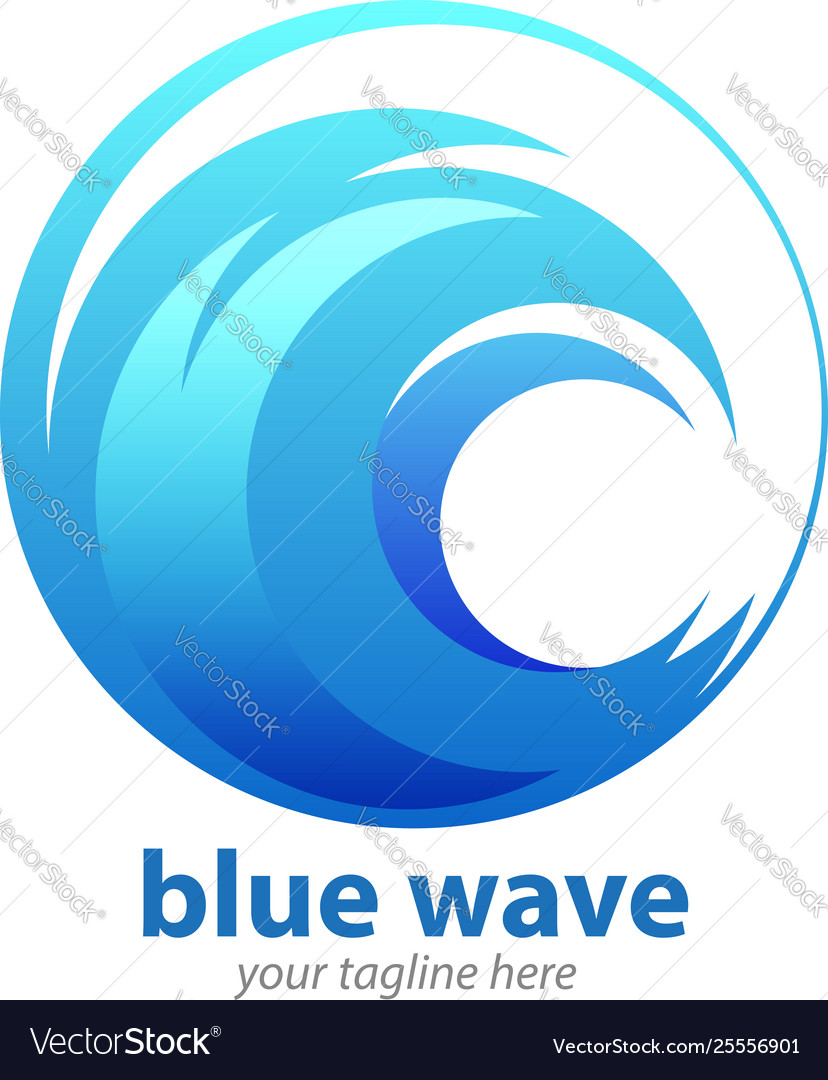 Blue wave Royalty Free Vector Image - VectorStock