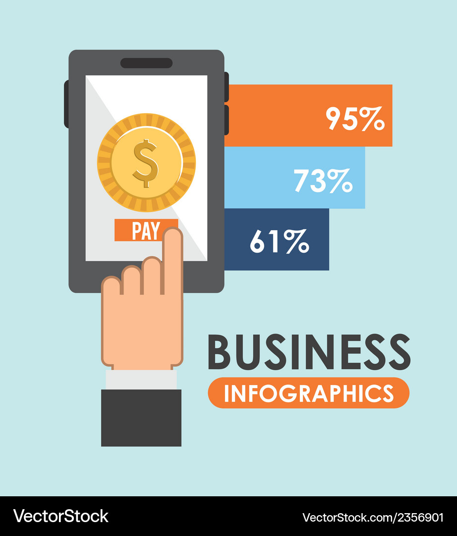 Business design over blue background Royalty Free Vector