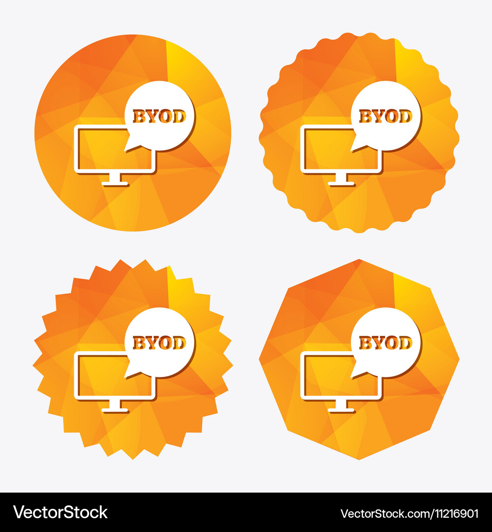 Byod sign icon bring your own device symbol Vector Image