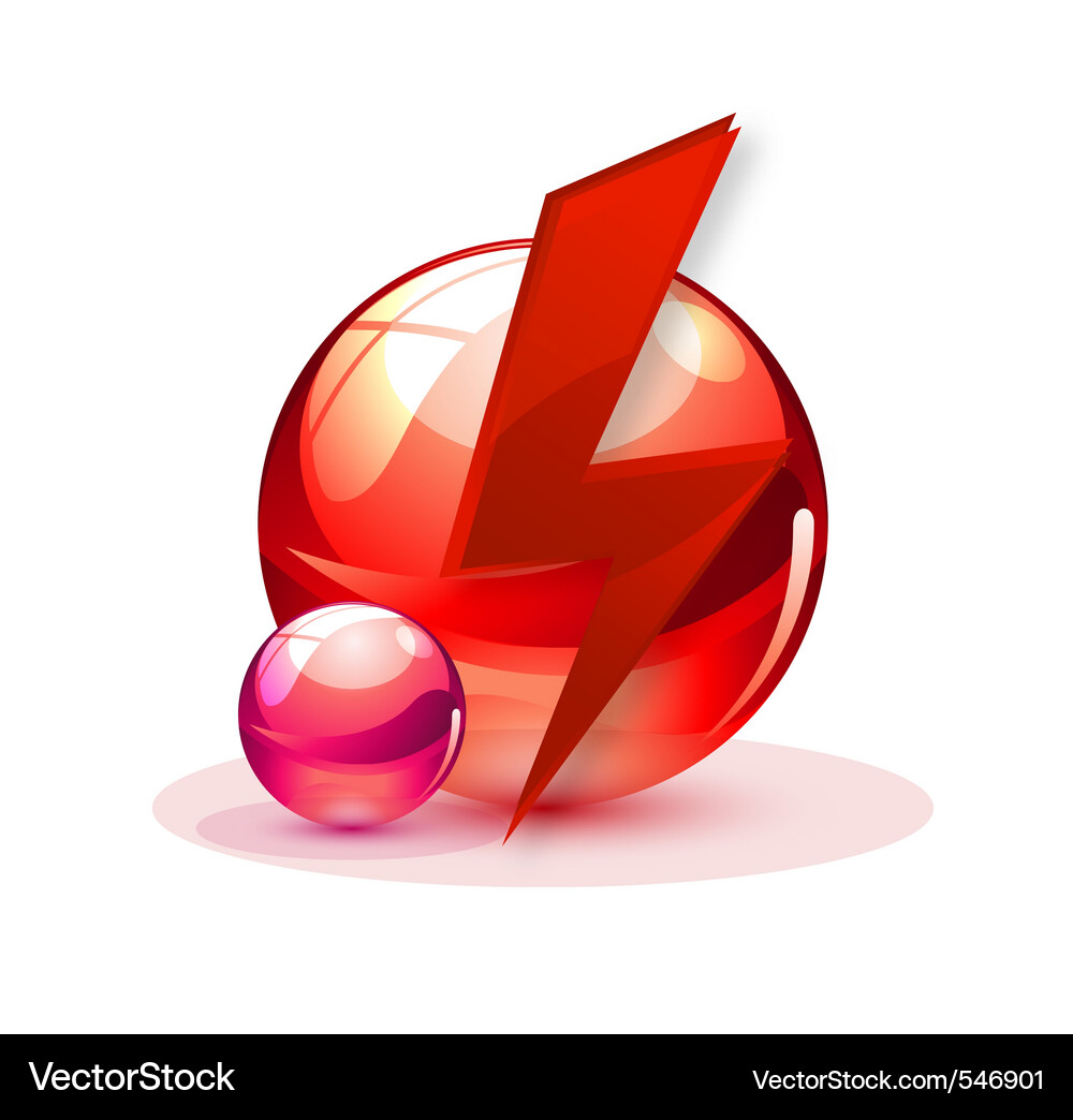 Elegance red power sign on the white Royalty Free Vector