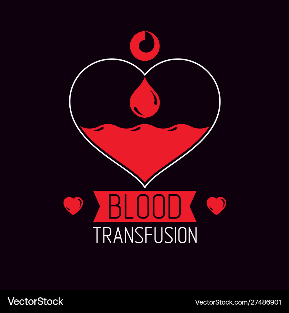 Heart shape blood transfusion concept charity Vector Image