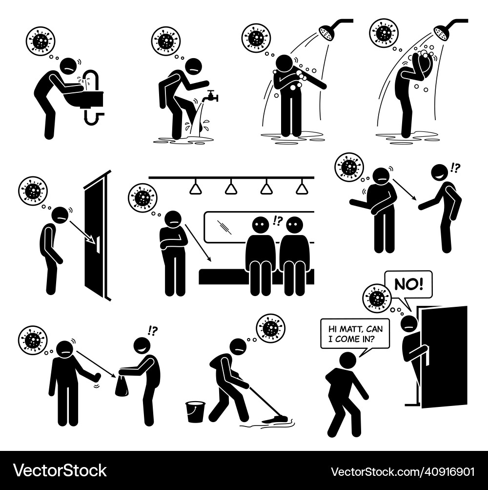 Obsessive compulsive disorder ocd contamination Vector Image