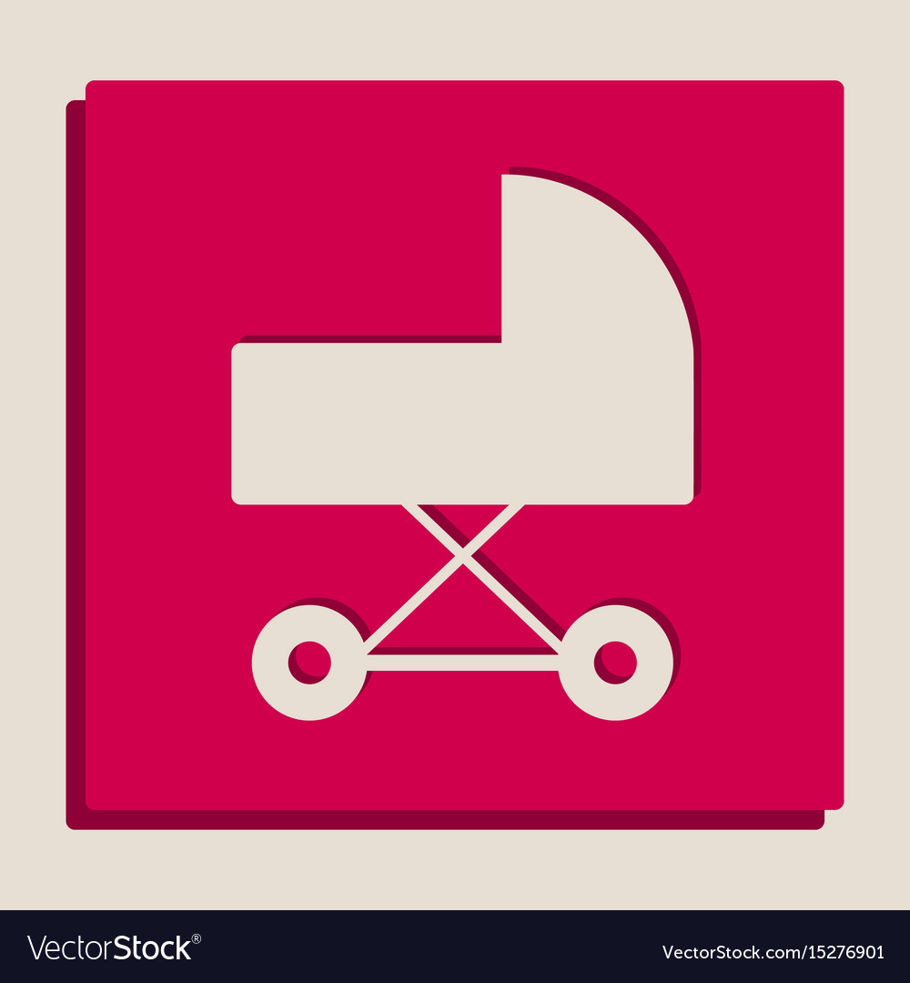 Pram sign grayscale version Royalty Free Vector Image