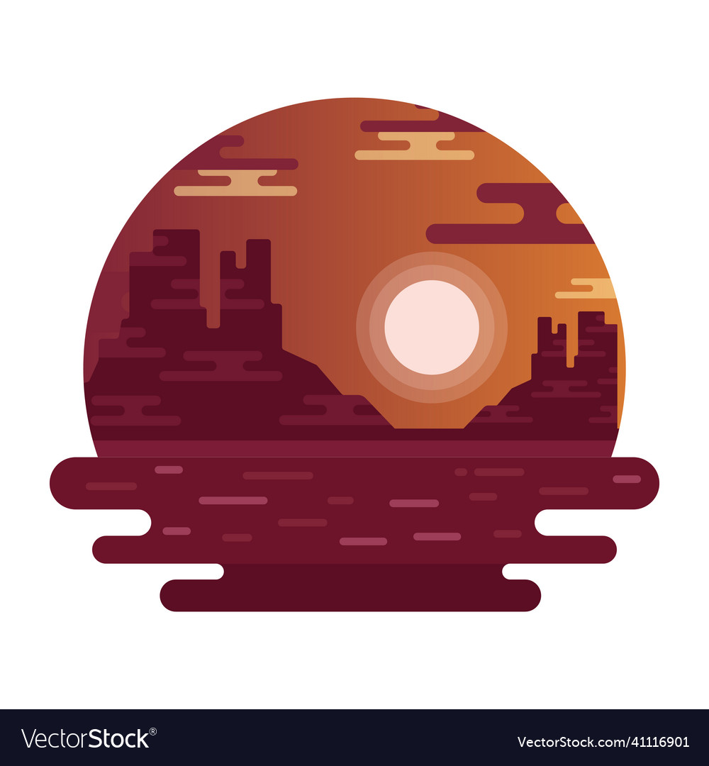 Sunset view Royalty Free Vector Image - VectorStock
