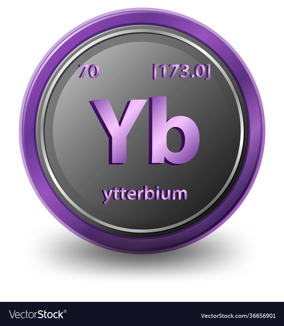 Ytterbium chemical element chemical symbol Vector Image