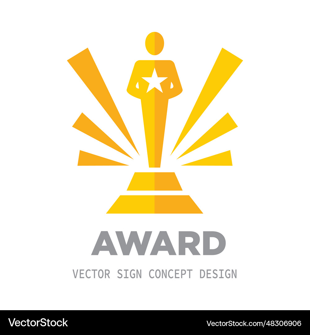 Award winner cup - logo icon on white background Vector Image
