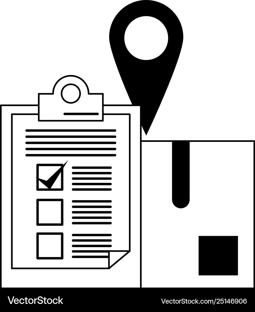Delivery and logistics in black and white Vector Image