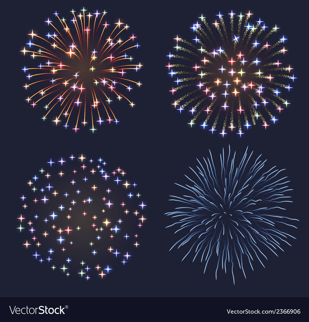 Fireworks set Royalty Free Vector Image - VectorStock
