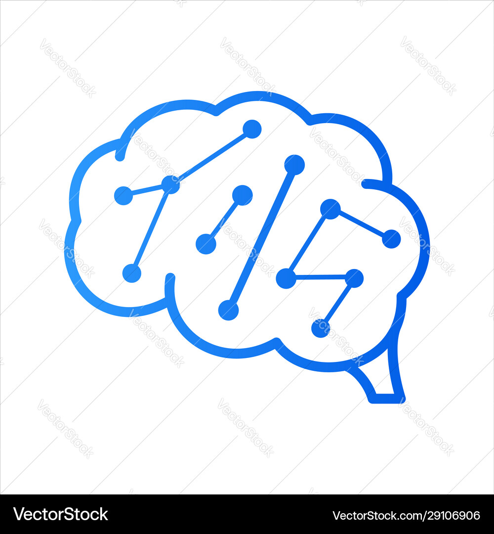 Initial i brain logo Royalty Free Vector Image