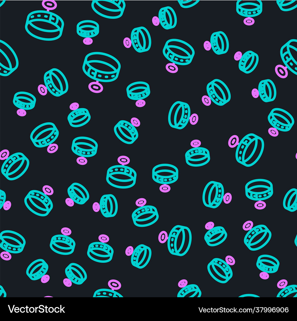 Line collar with name tag icon isolated seamless Vector Image