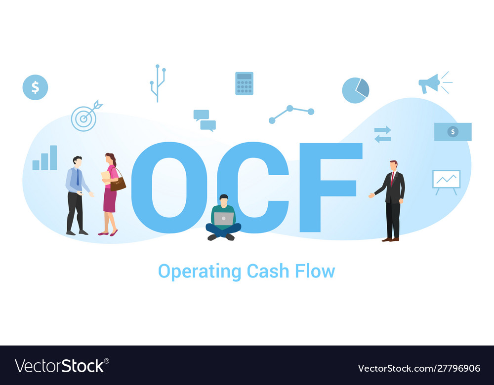 Ocf concept with big word or text and team people Vector Image