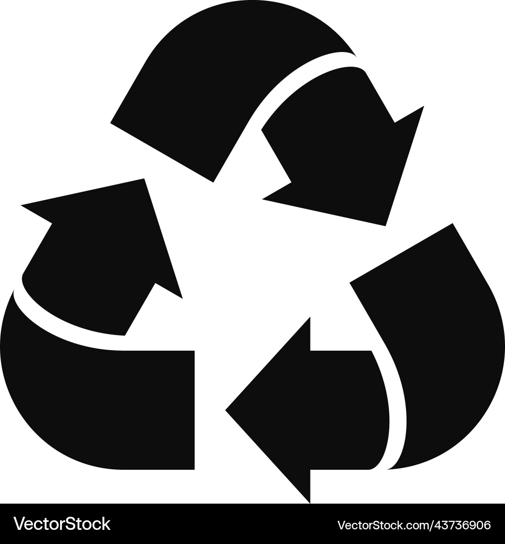 Recycle triangle black arrows eco waste sign Vector Image