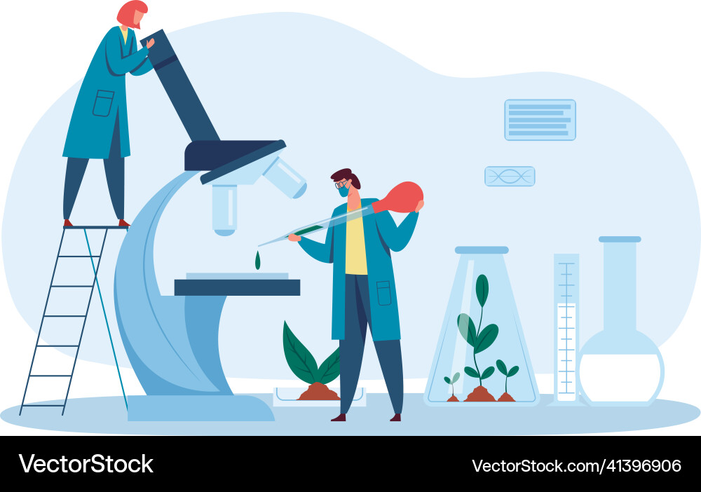 Scientist or biologist working in laboratory man Vector Image