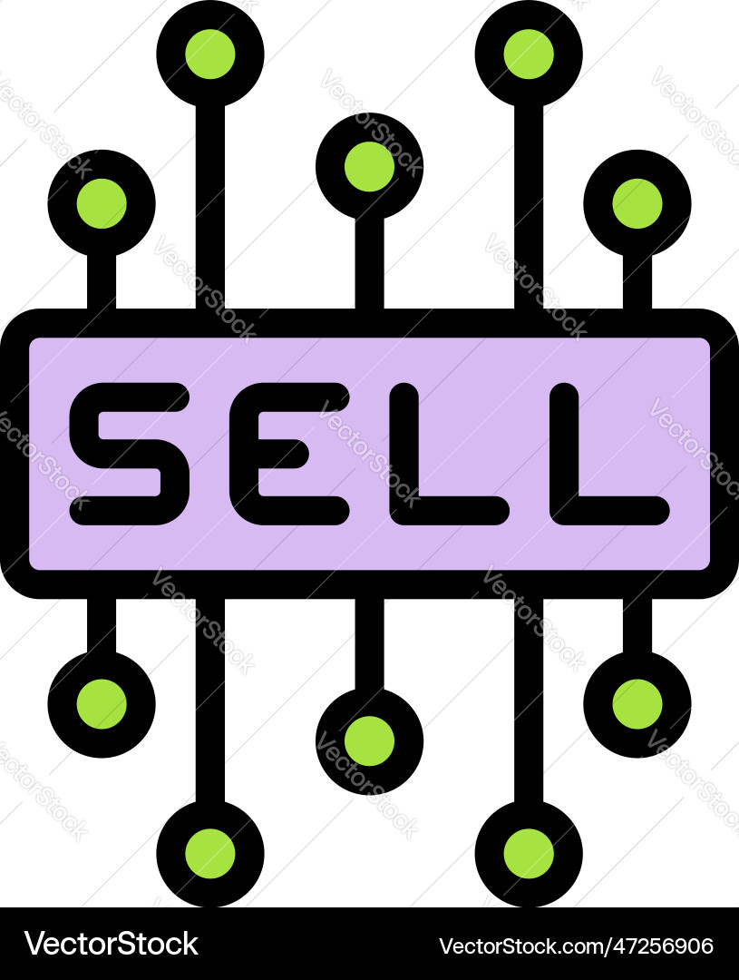 Sell investment icon flat Royalty Free Vector Image