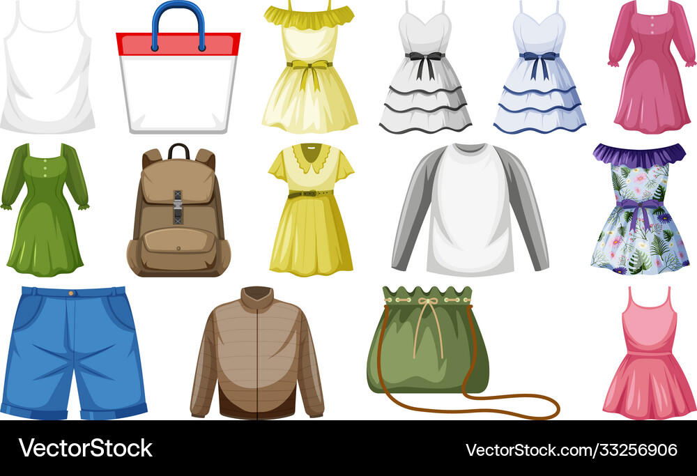 Set fashion outfits Royalty Free Vector Image - VectorStock
