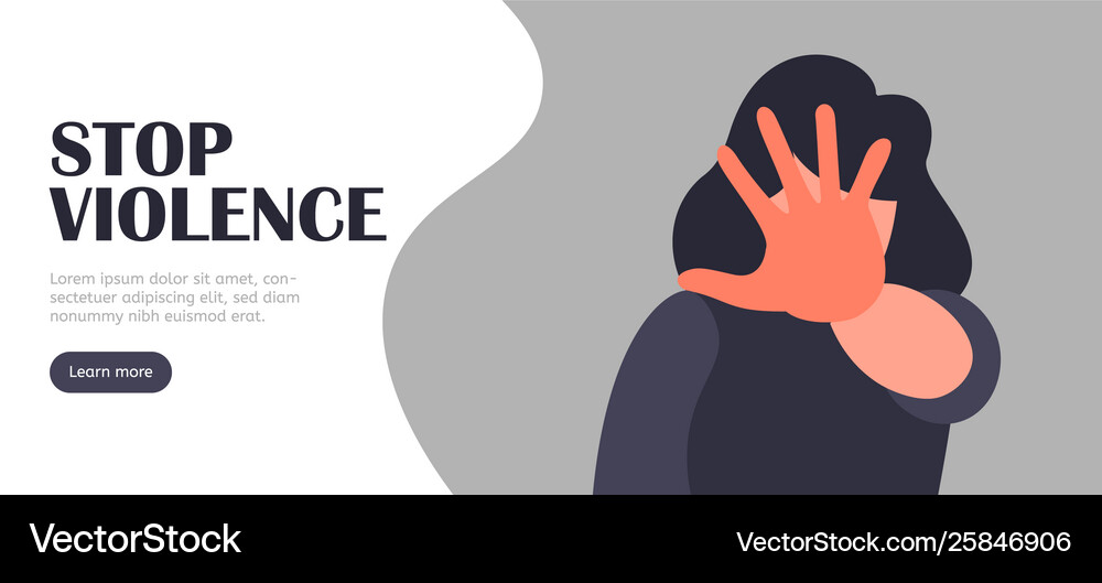 Stop violence landing concept abuse Royalty Free Vector