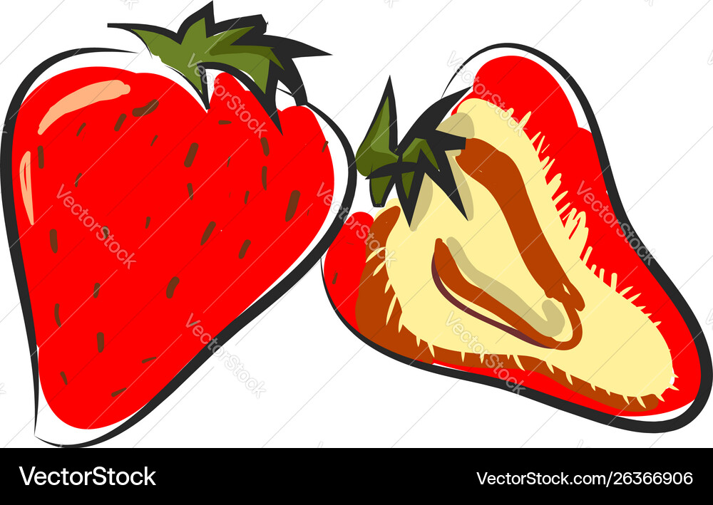 Sweet strawberry or color Royalty Free Vector Image
