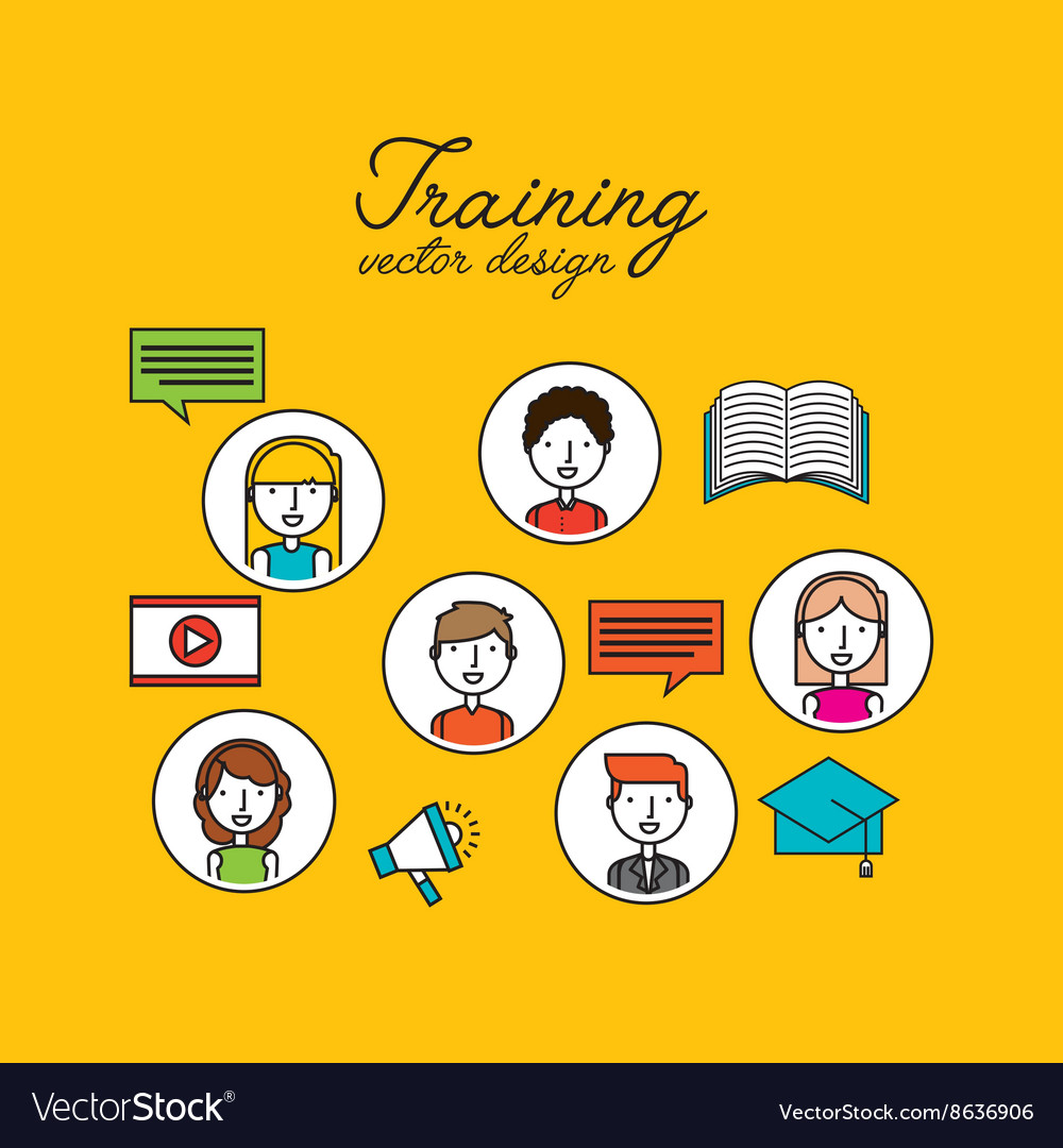 Training course design Royalty Free Vector Image