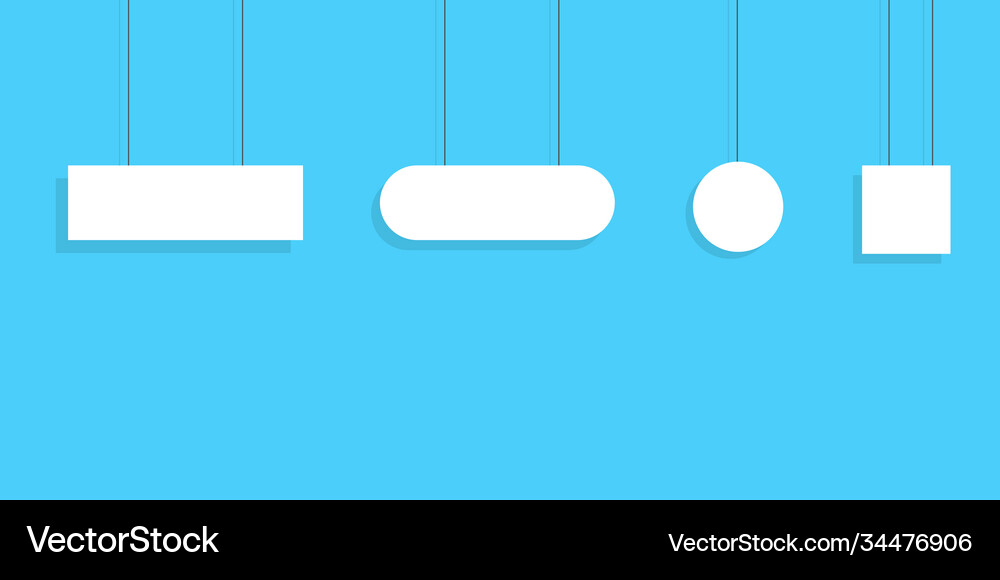 White hanging banner on a rope isolated blank Vector Image