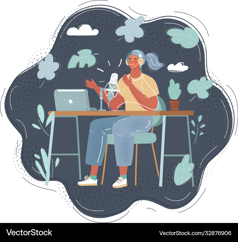Young woman blogger Royalty Free Vector Image - VectorStock