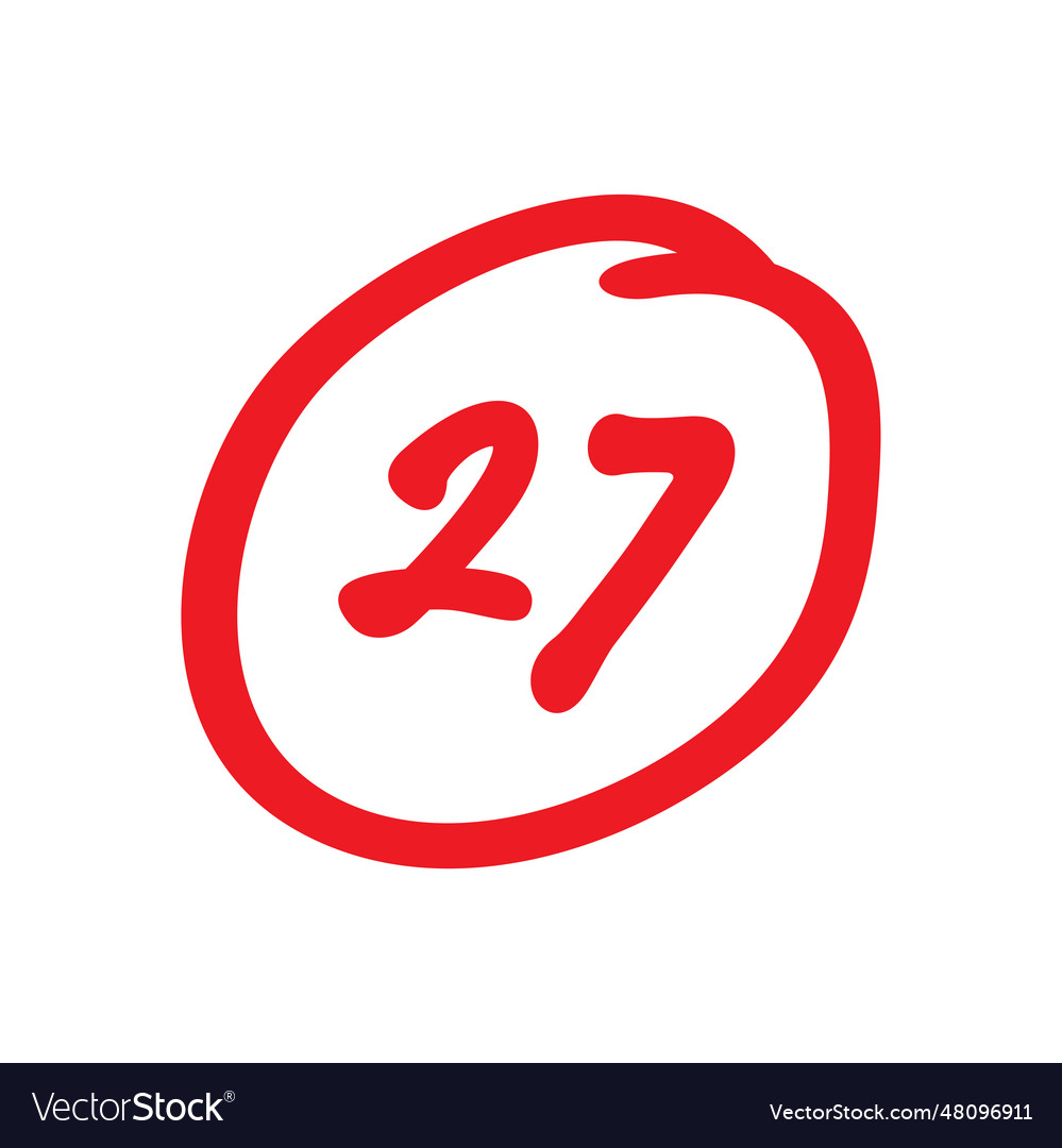 27 points test score twenty seven mark Royalty Free Vector