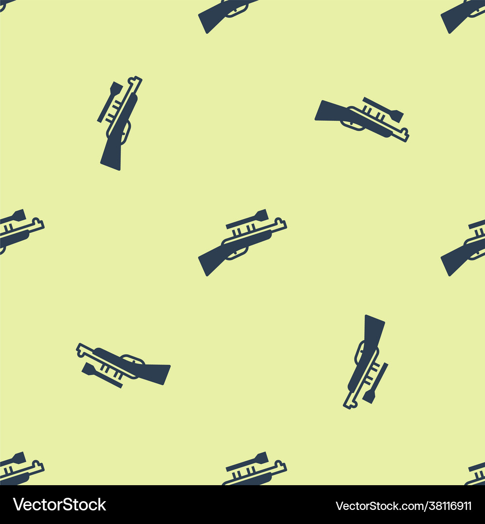 Blue sniper rifle with scope icon isolated Vector Image