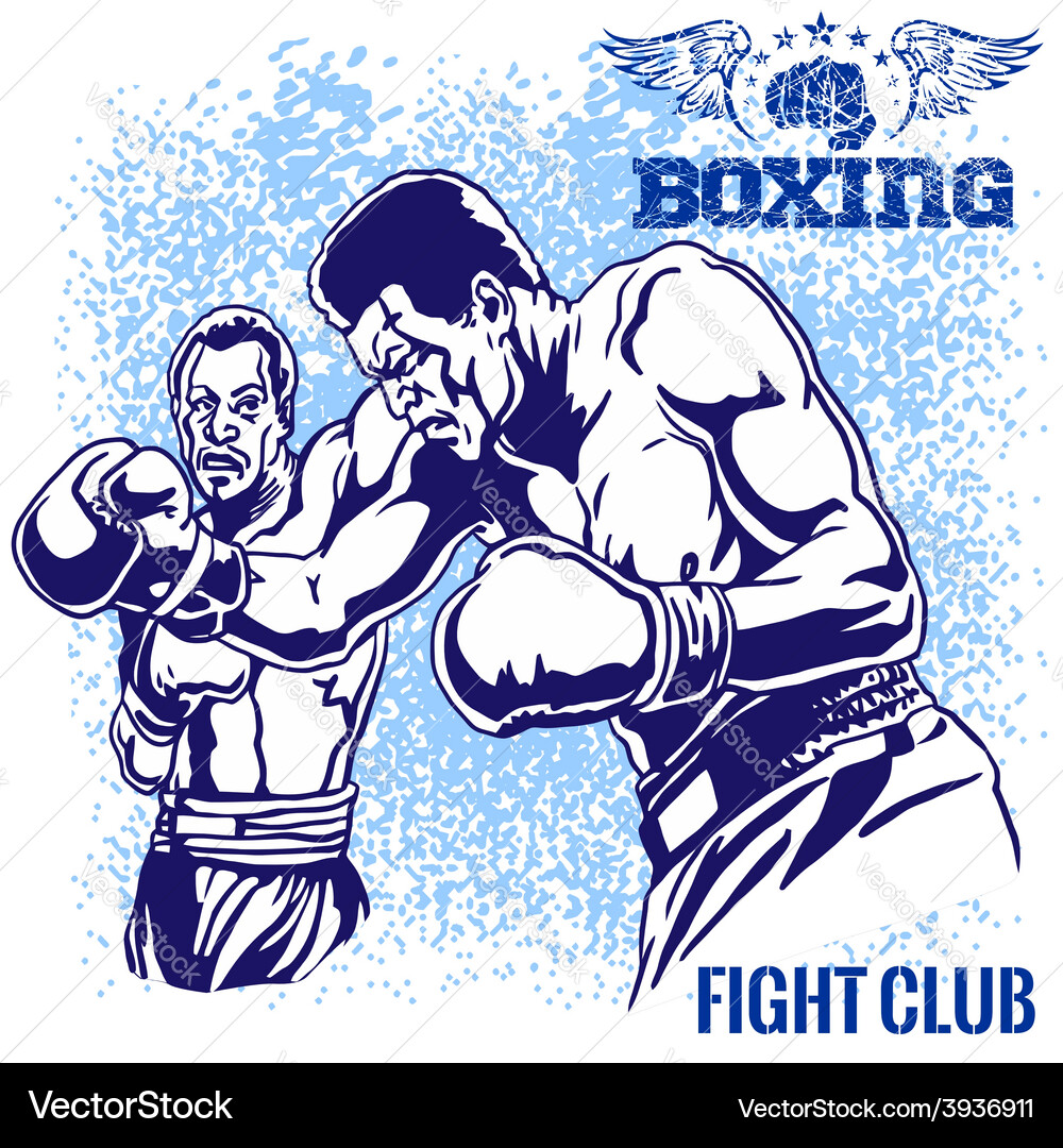 Boxing match - retro on grunge Royalty Free Vector Image