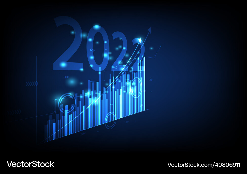 Business background 2022 year graph financial Vector Image
