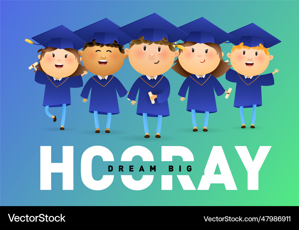 Dream big hooray banner design Royalty Free Vector Image