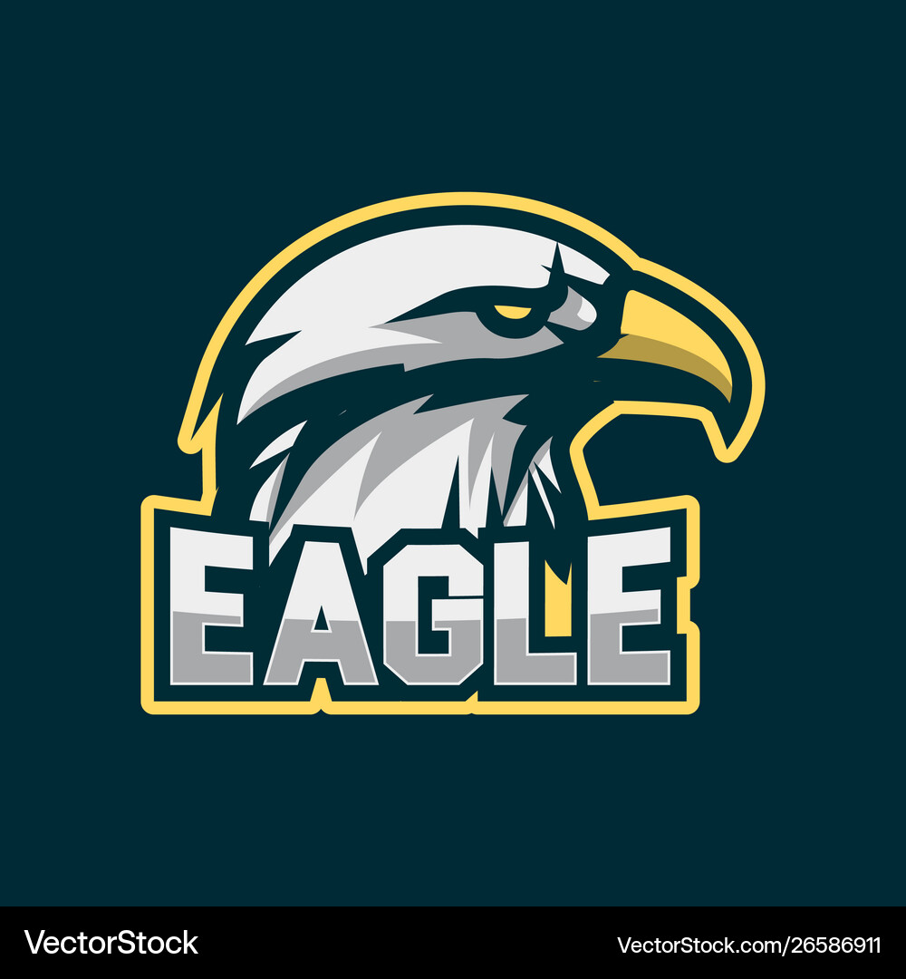 Eagle esport gaming logo design head Royalty Free Vector