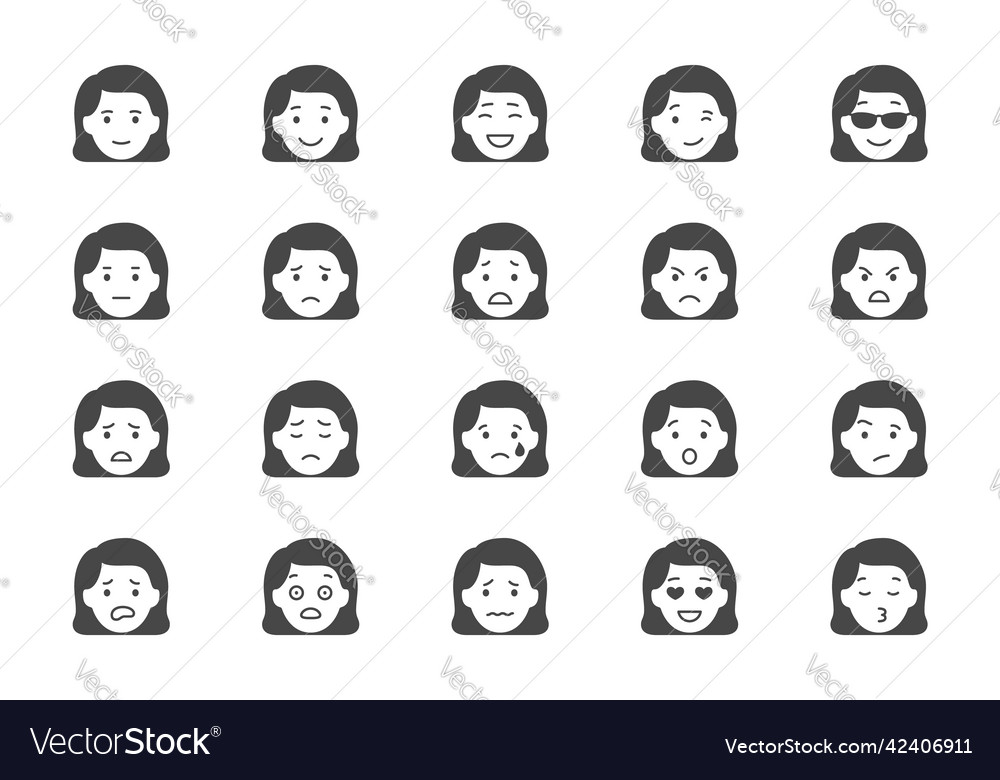 Emoticons flat icons include Royalty Free Vector Image