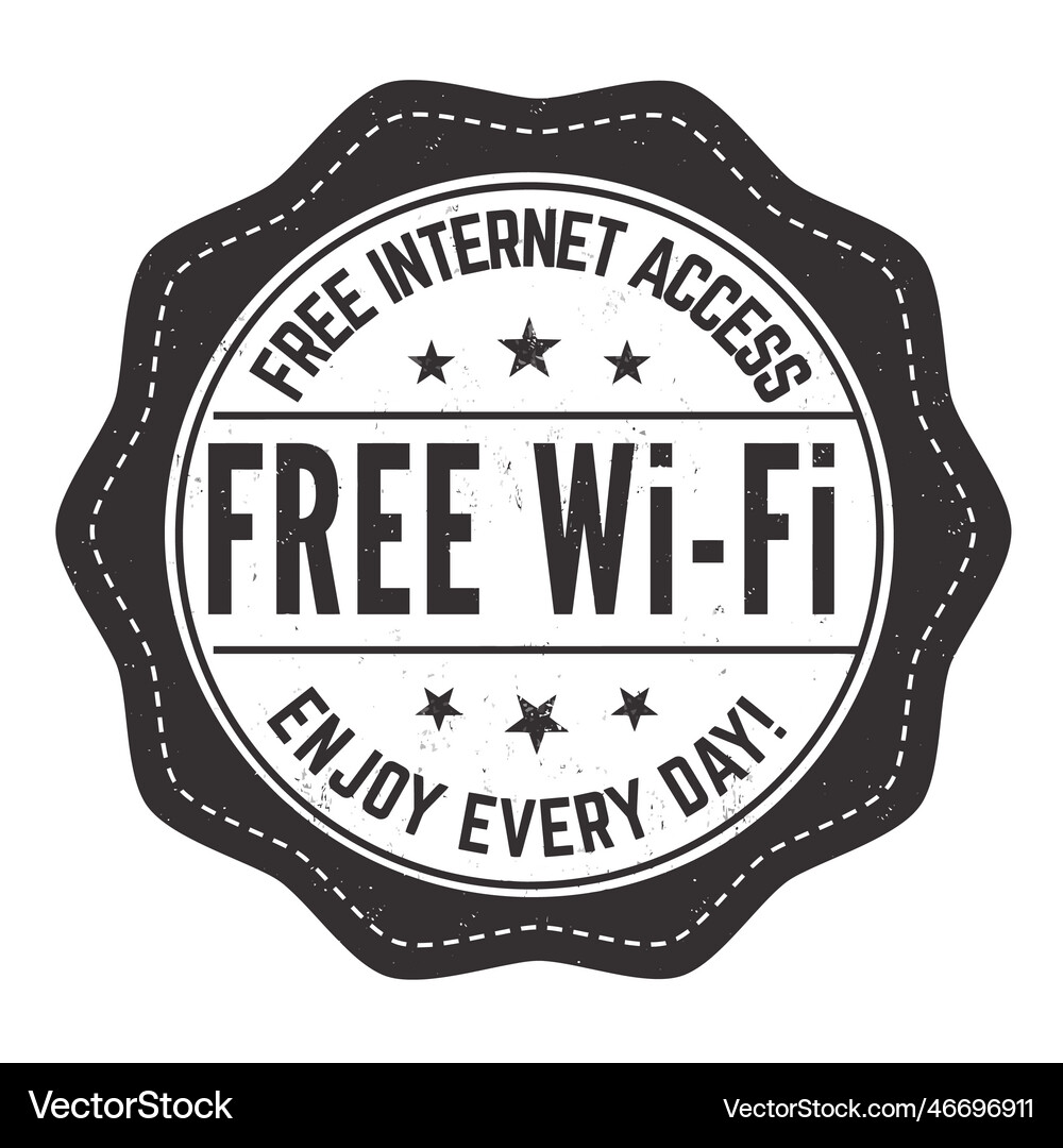 Free wi-fi grunge rubber stamp Royalty Free Vector Image