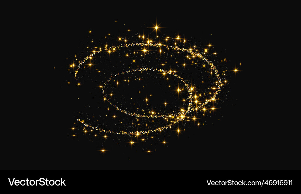 Gold glittering confetti wave and stardust Vector Image