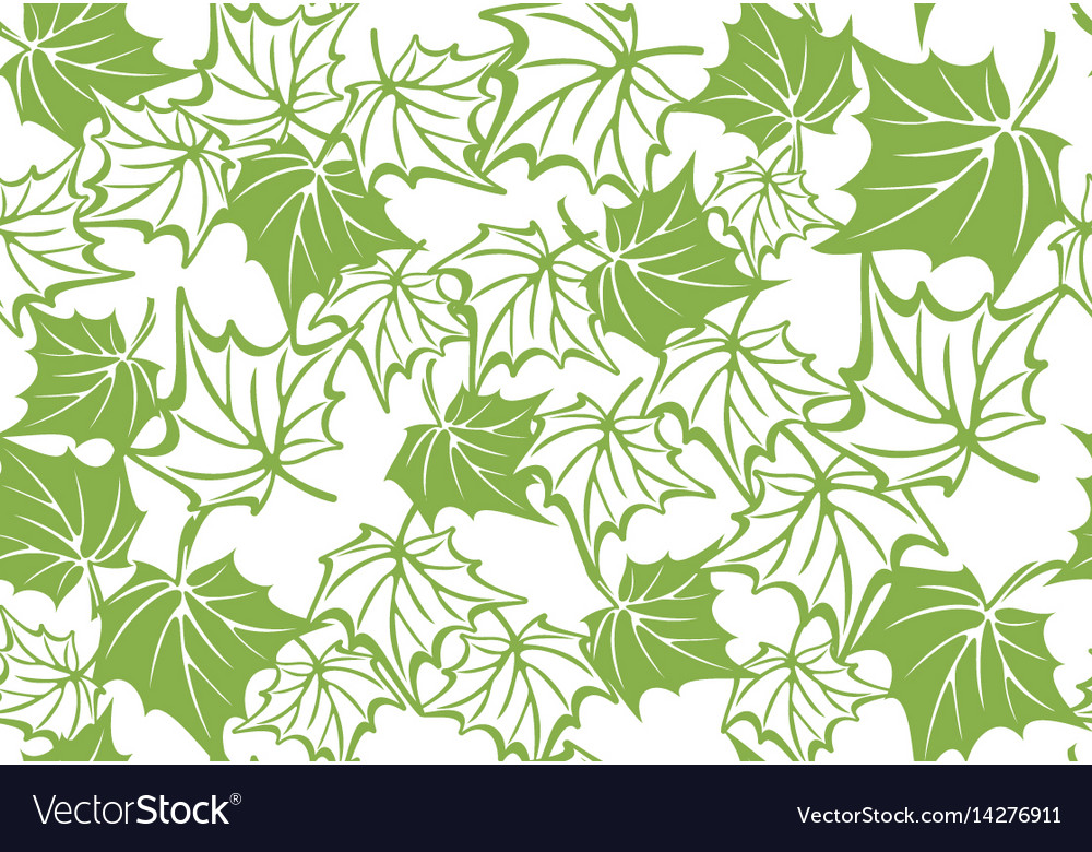 Greenery maple leaf seamless pattern background Vector Image