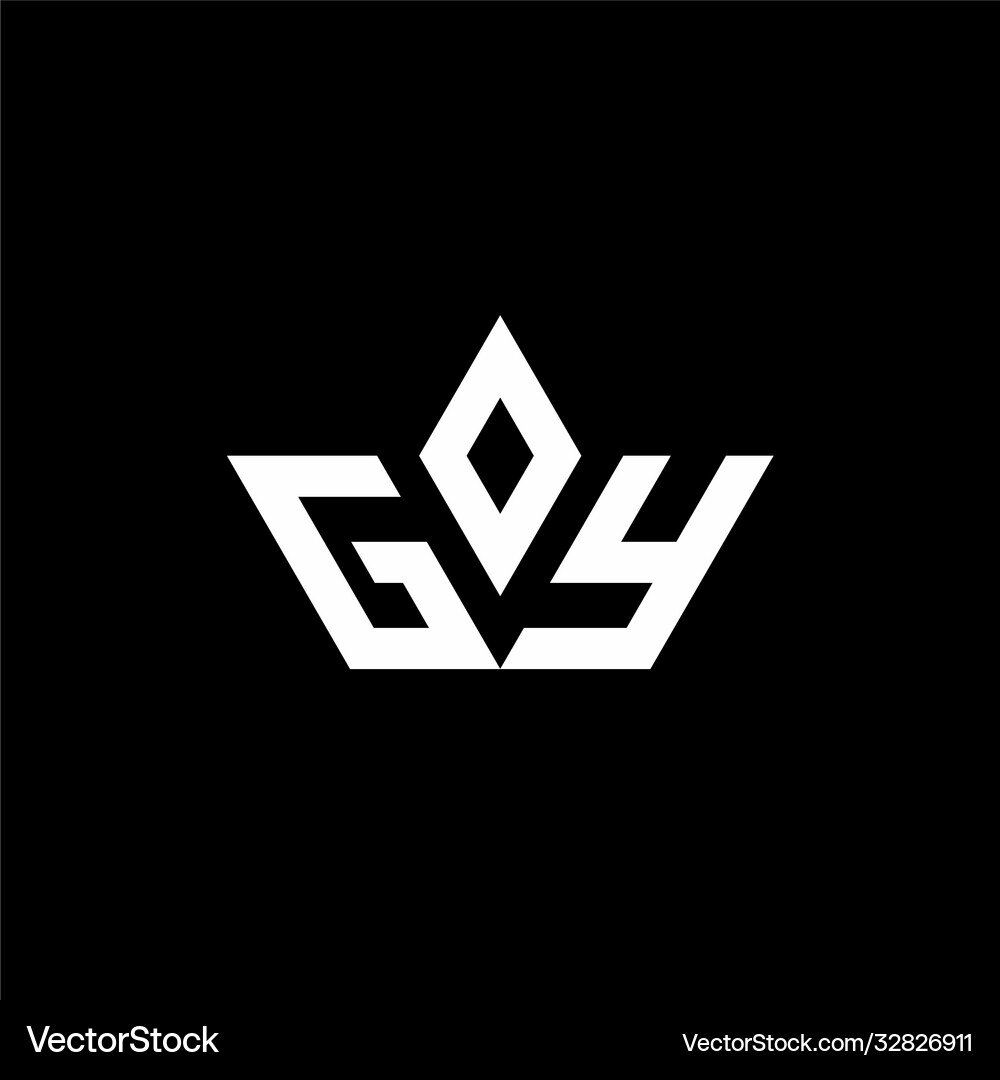 Gy monogram logo with crown shape luxury style Vector Image