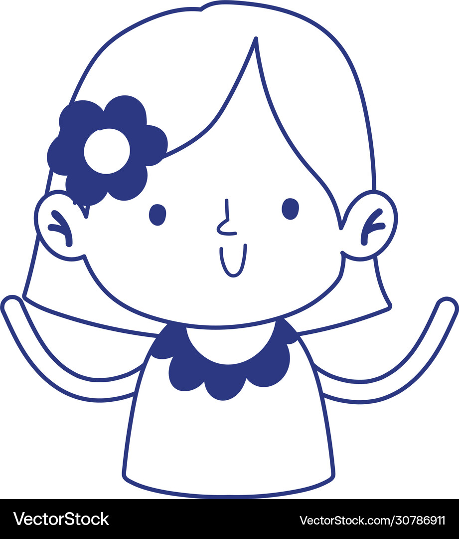 Isolated girl cartoon design Royalty Free Vector Image