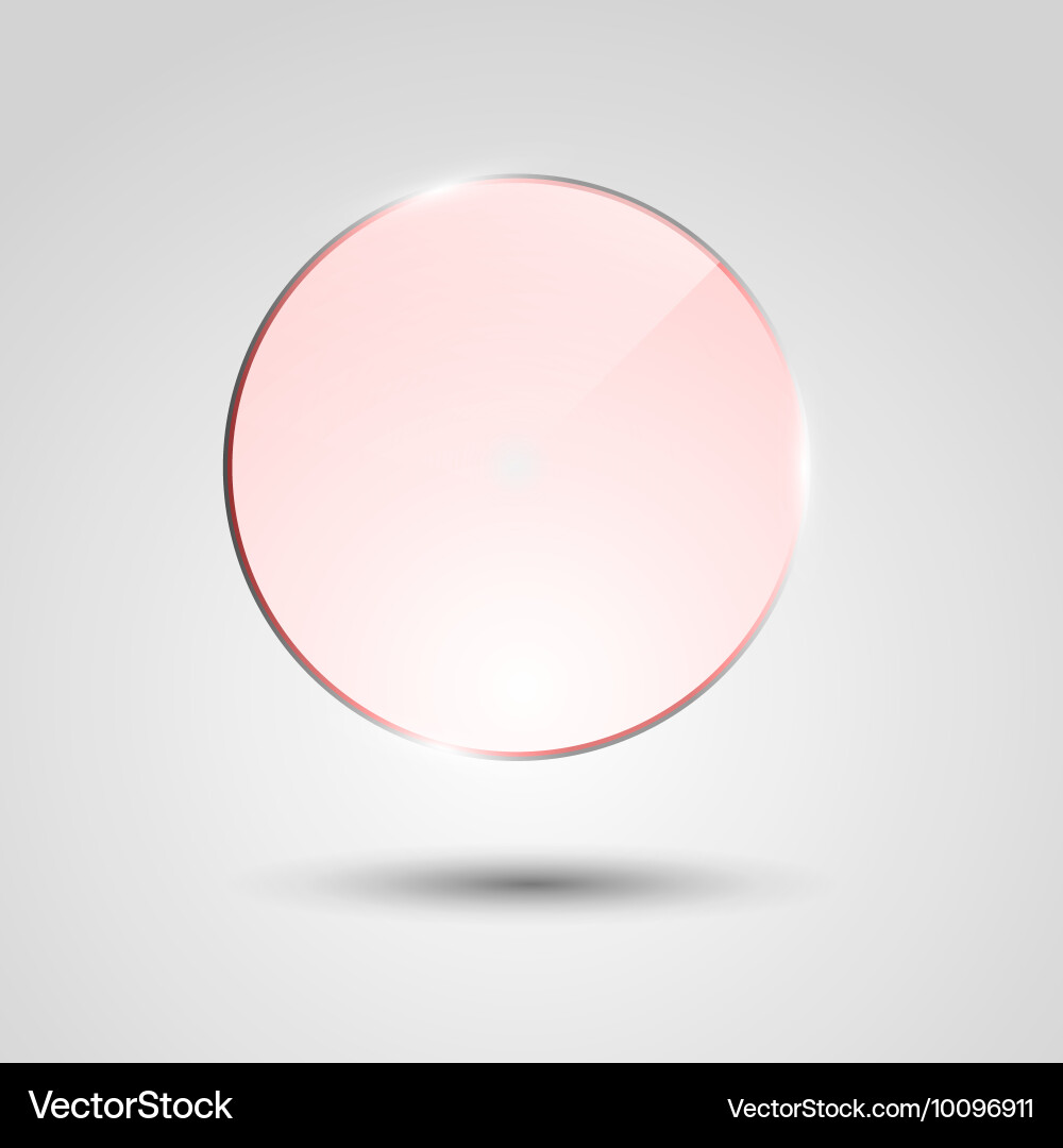 Orange transparent glass circle banner Royalty Free Vector
