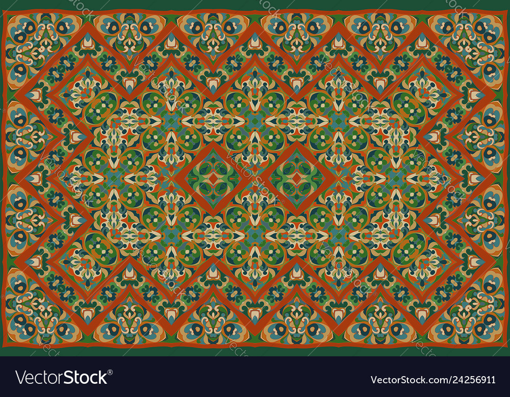 Persian colored carpet Royalty Free Vector Image