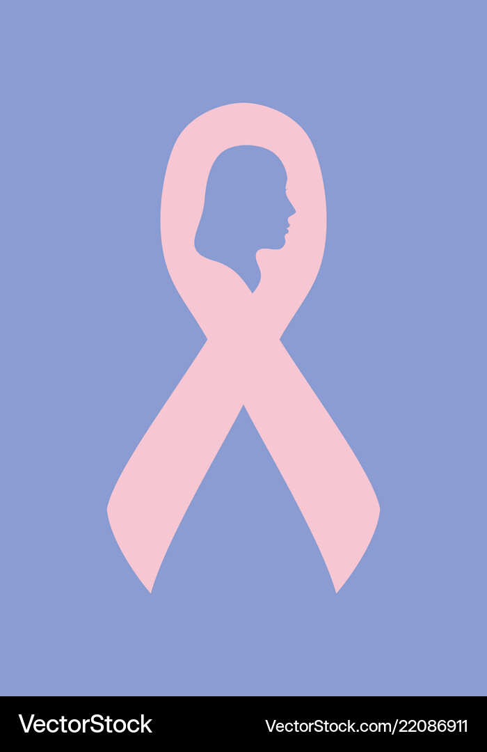 Ribbon with a female profile flat art Royalty Free Vector