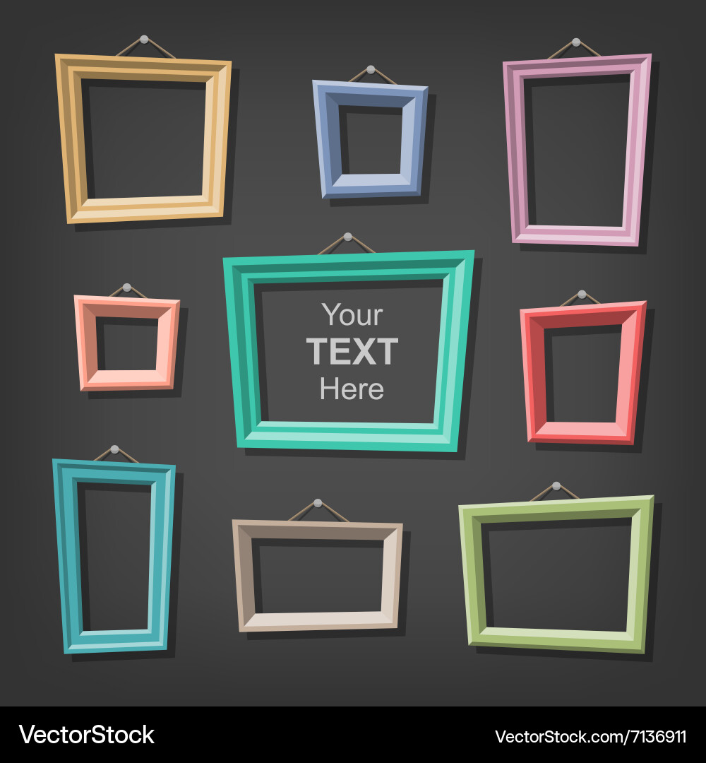 Set cartoon picture frames Royalty Free Vector Image