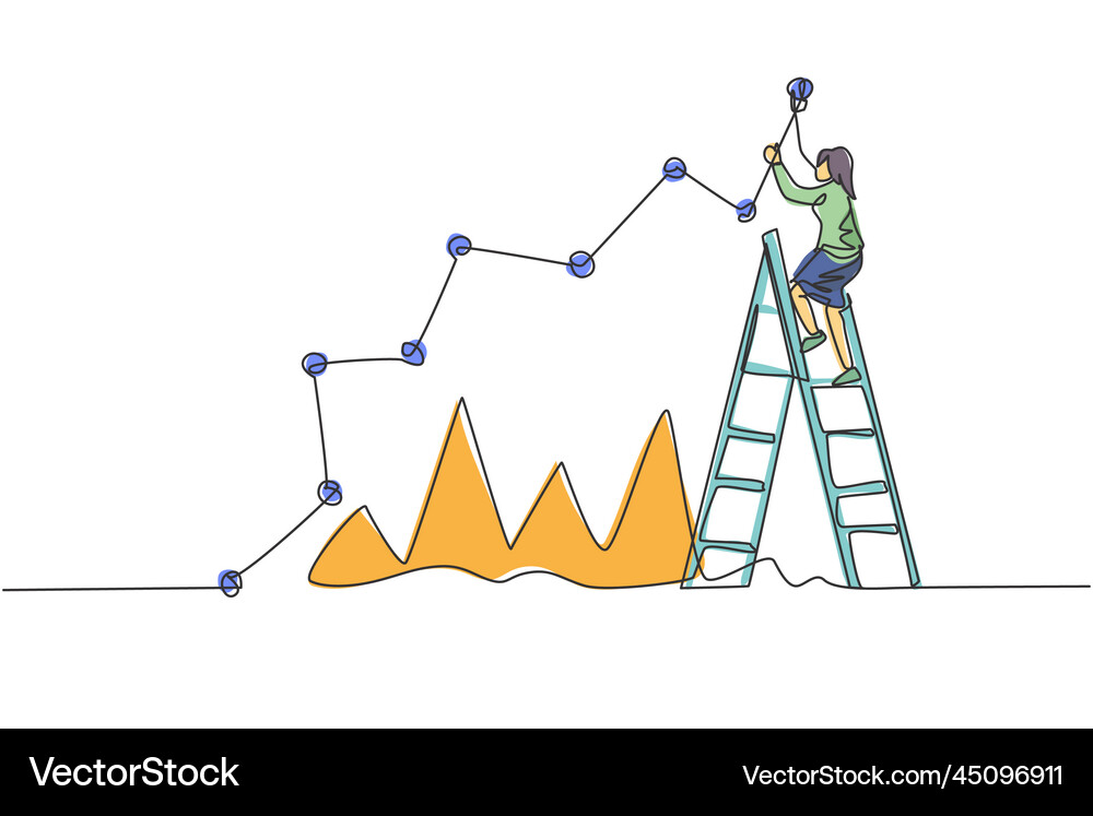 Single one line drawing of young smart Royalty Free Vector