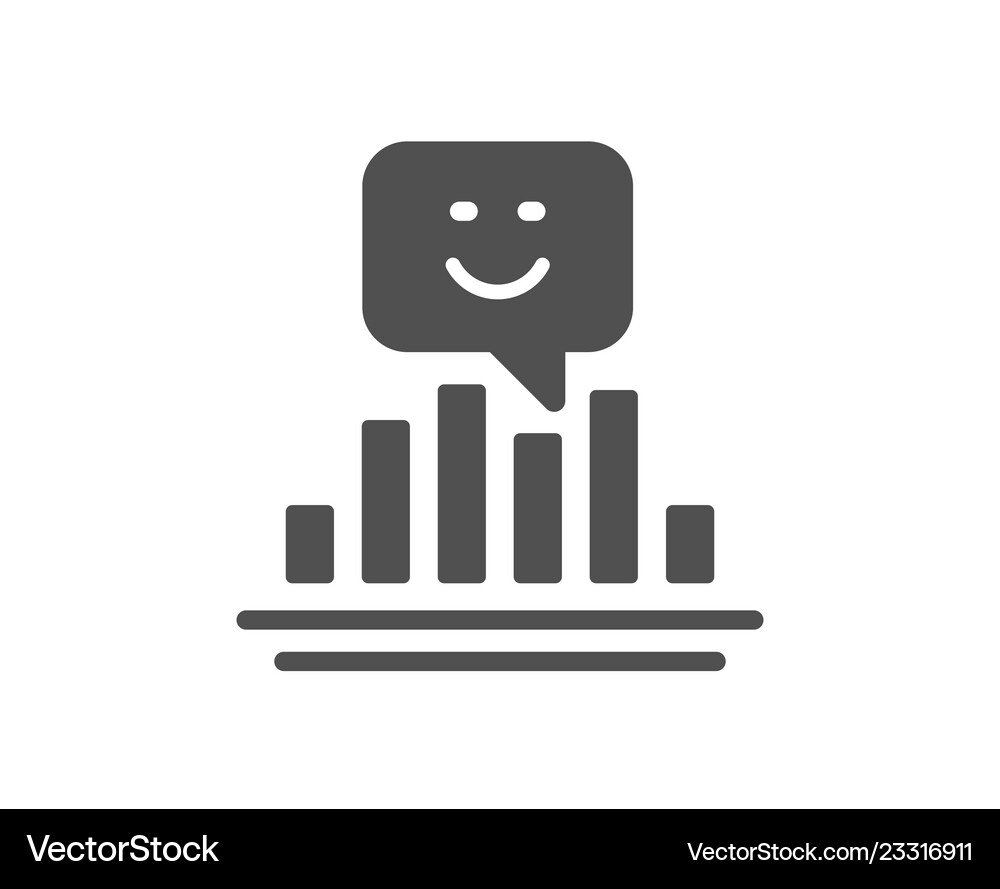 Smile chart icon positive feedback rating sign Vector Image