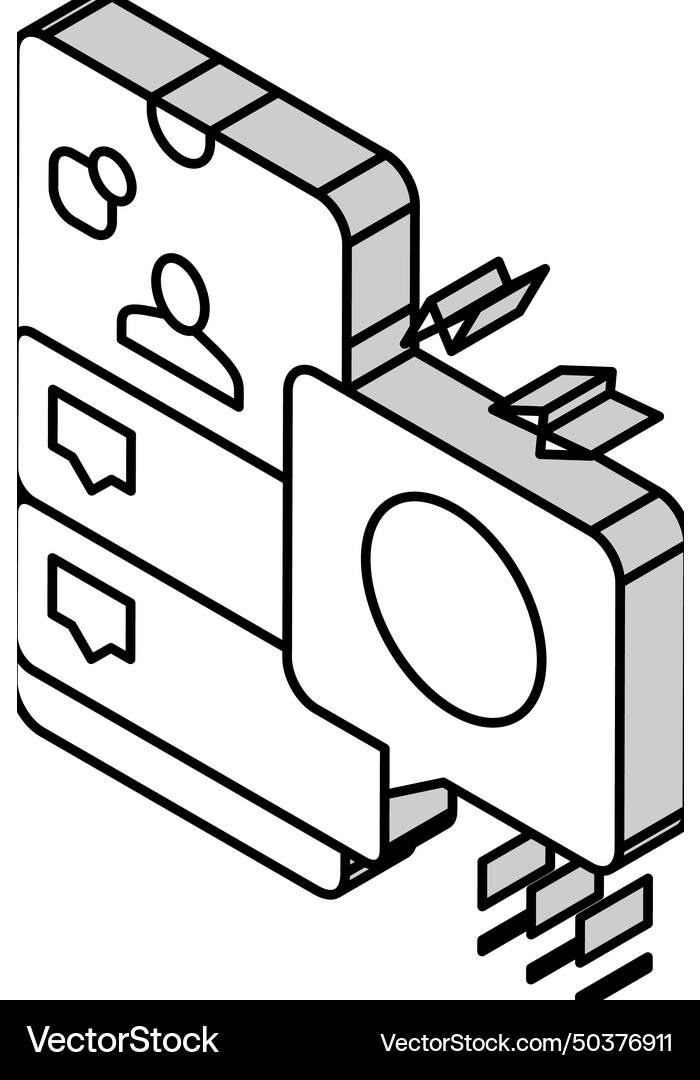 Social media discrimination isometric icon Vector Image