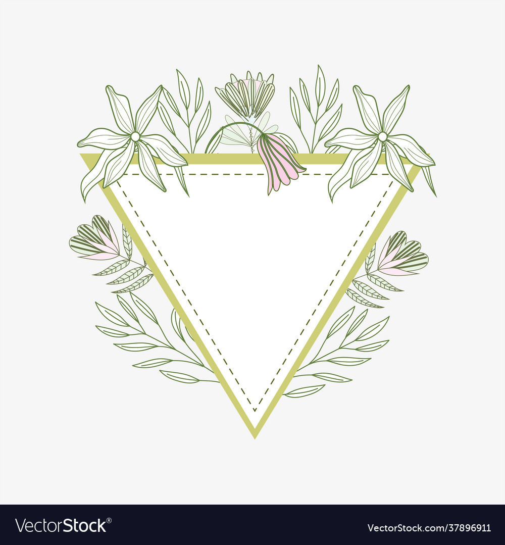 Triangle frame botanical Royalty Free Vector Image