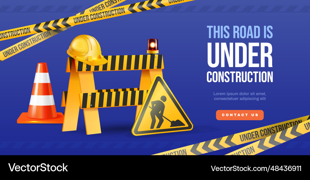 Under construction realistic poster Royalty Free Vector