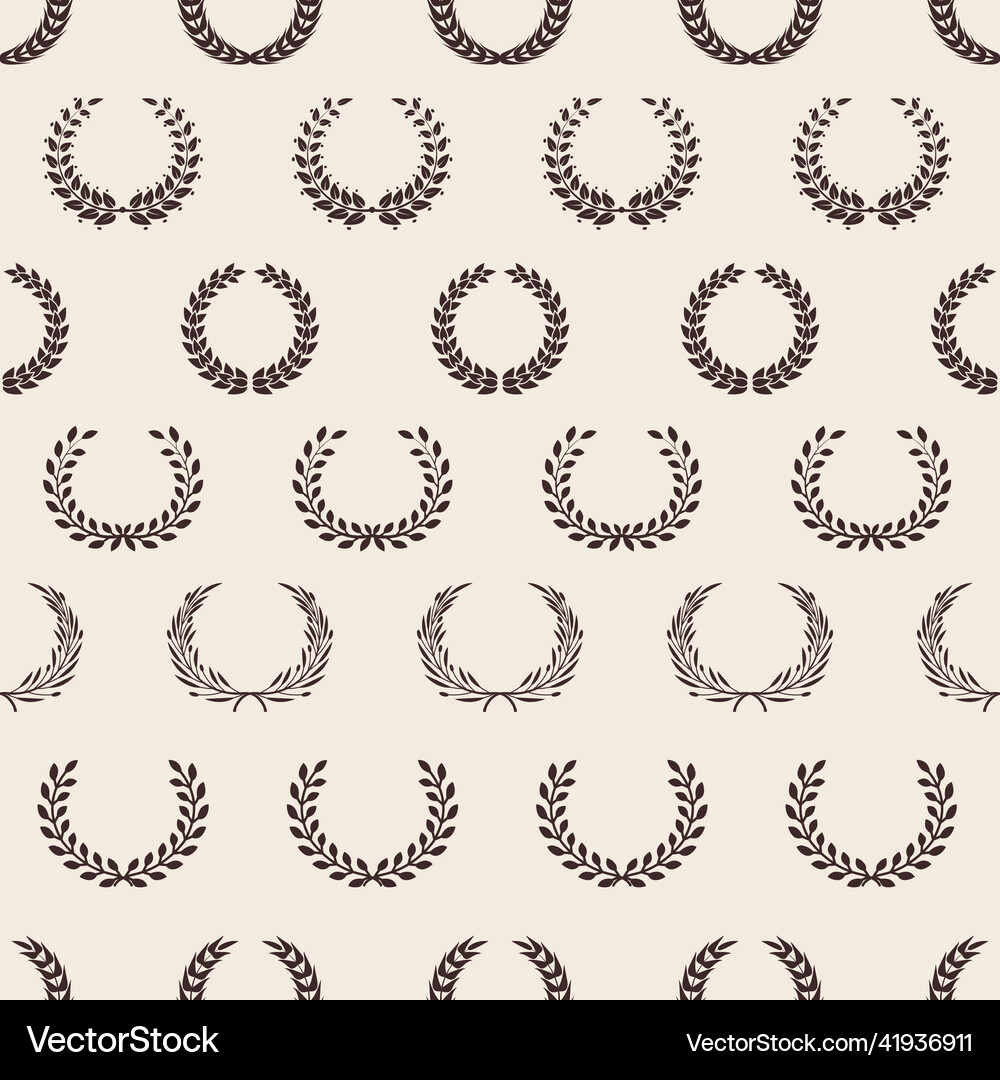 Vintage wreath pattern greek laurel awards Vector Image