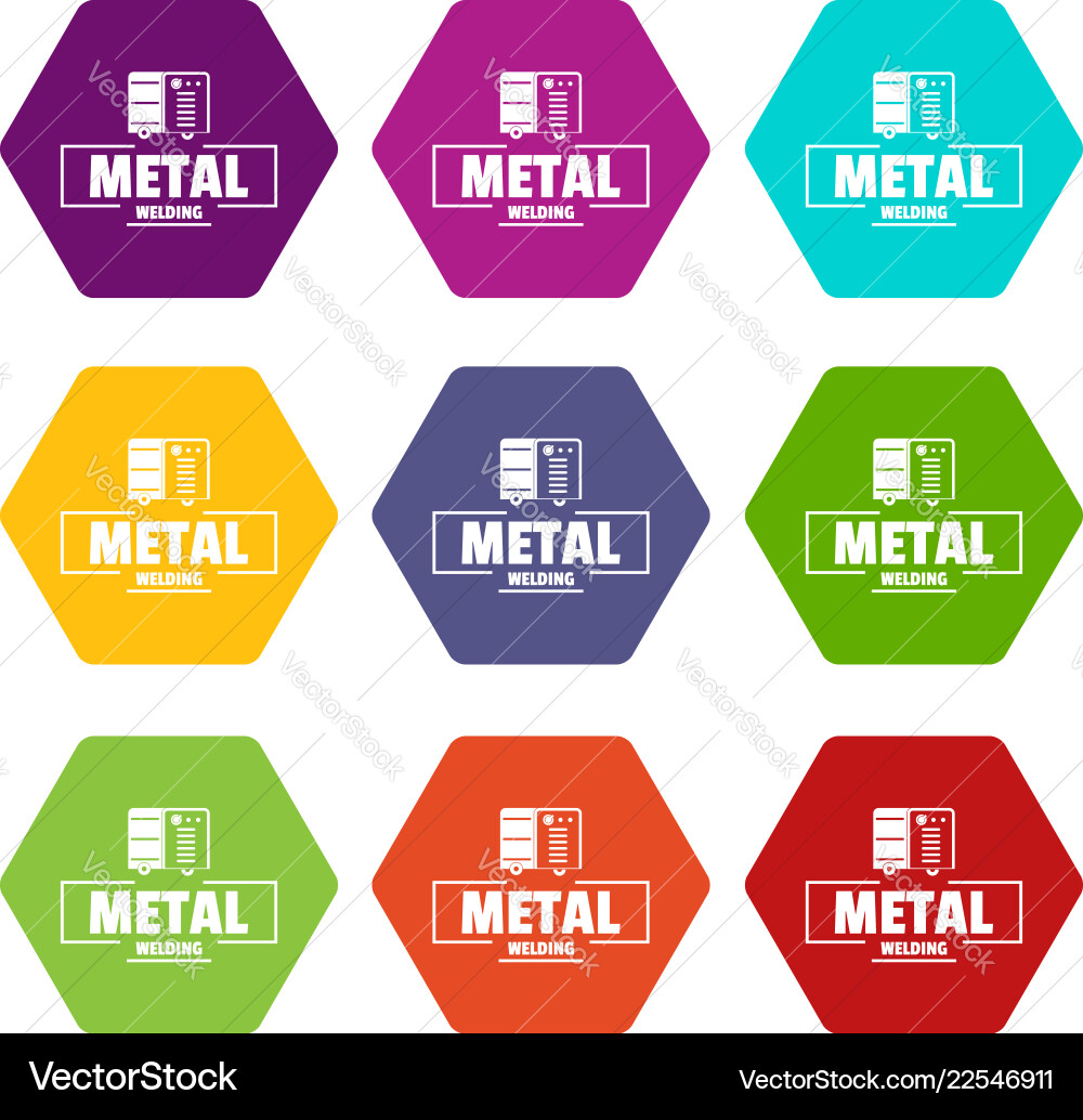Welding metal icons set 9 Royalty Free Vector Image